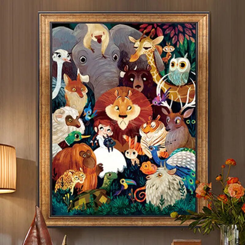 Набор для вышивки крестом zozack Мир животных Лев 11CTCotton100x 80cm