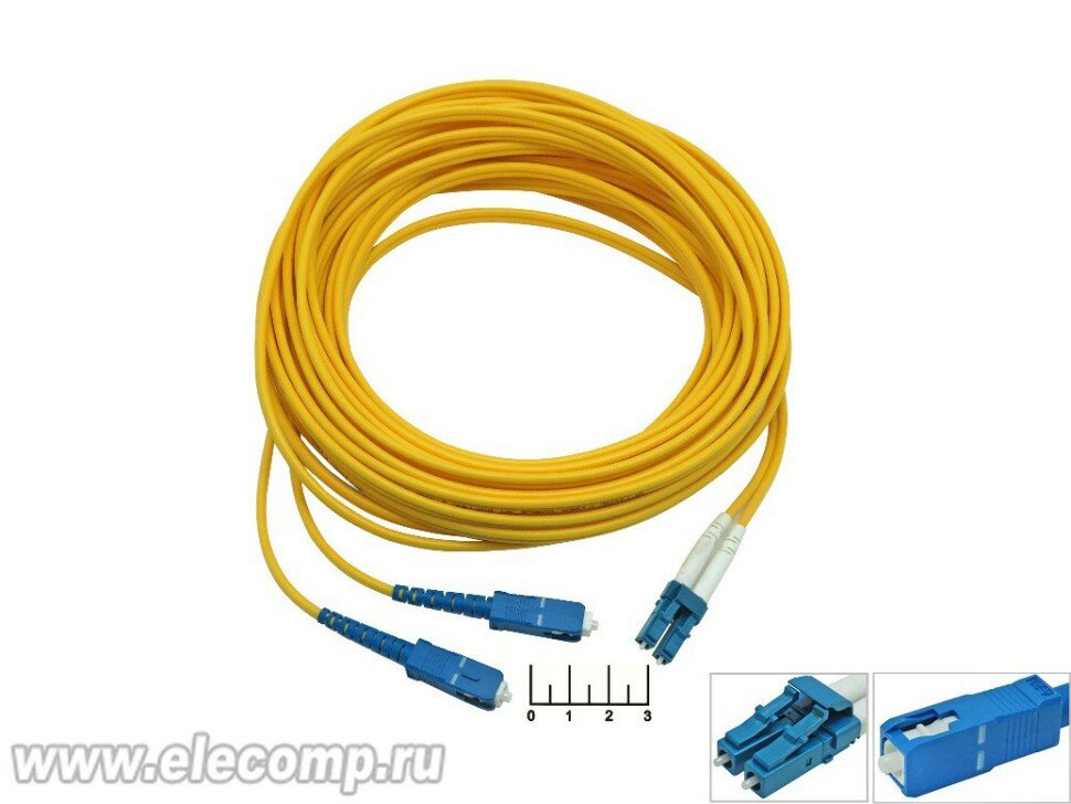 Шнур оптический 2LC/UPC-2SC/UPC 3.0мм 10м