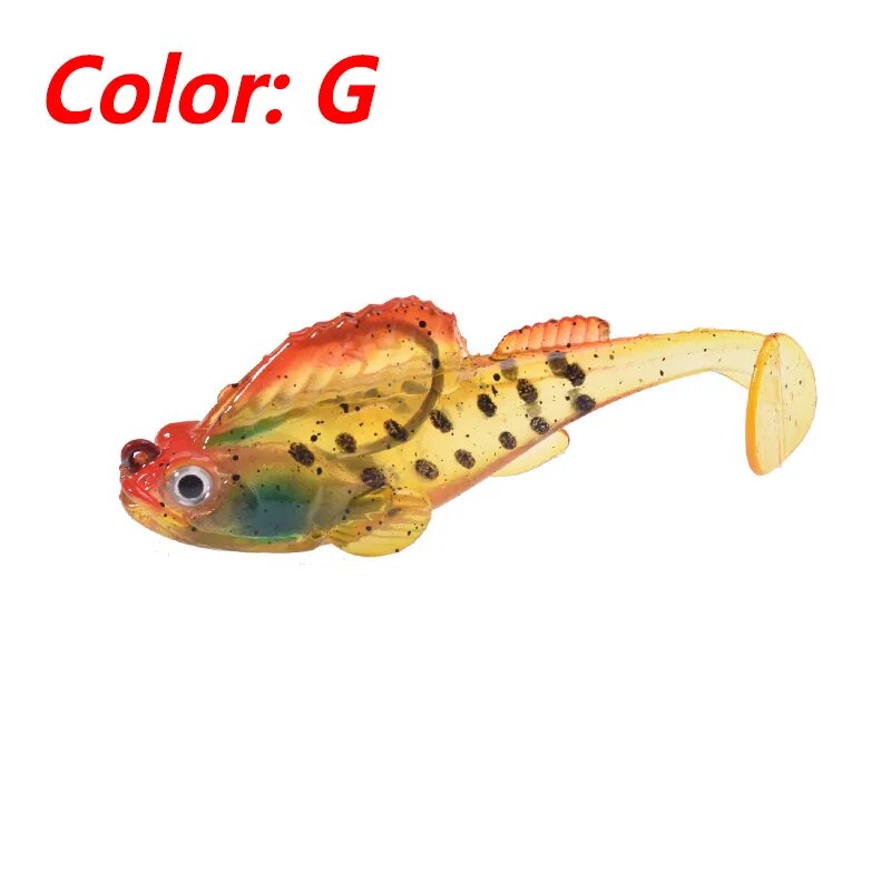 Силиконовый воблер джиг 9см, Color: G, Белый, 65mm