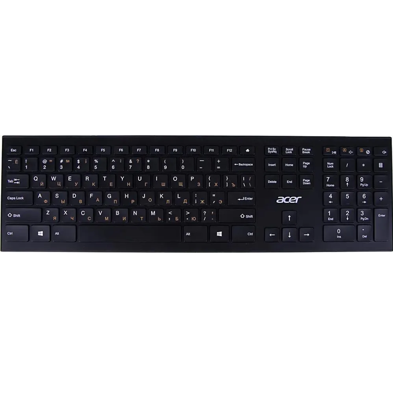 Беспроводная клавиатура Acer OKR010, 2.4G, Slim, Multimedia, черная