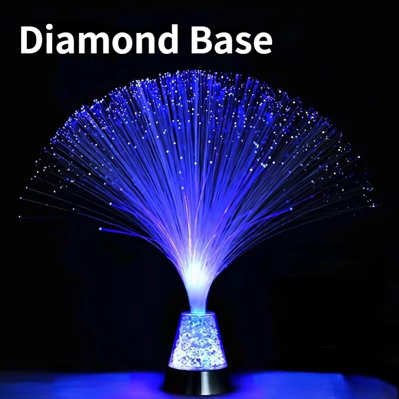 Светодиодный красочный оптоволоконный светильник, перезаряжаемый через USB, звездное небо, ночник, фонтан, настольный декор, светильник для вечеринки, свадьбы, спальни, Upgraded Lamp