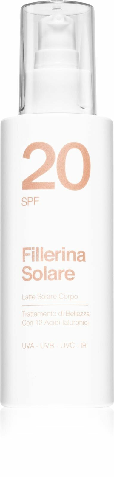 Fillerina солнцезащитный крем для тела SPF 20 Sun Beauty Latte Solare Corpo 150 ml