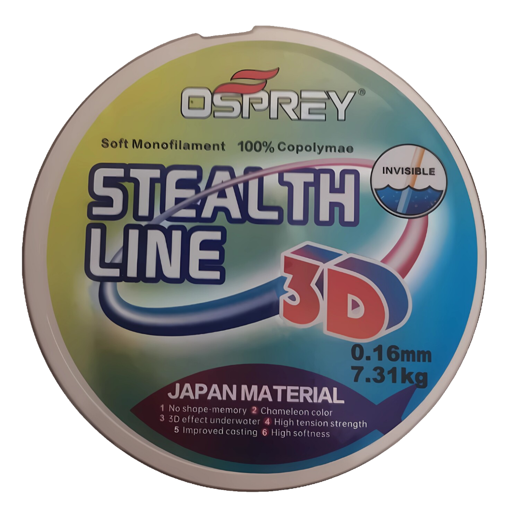 Монофильная леска хамелеон OSPREY STEALTH Line 3D, 0.16 мм, 100 метров, зимняя