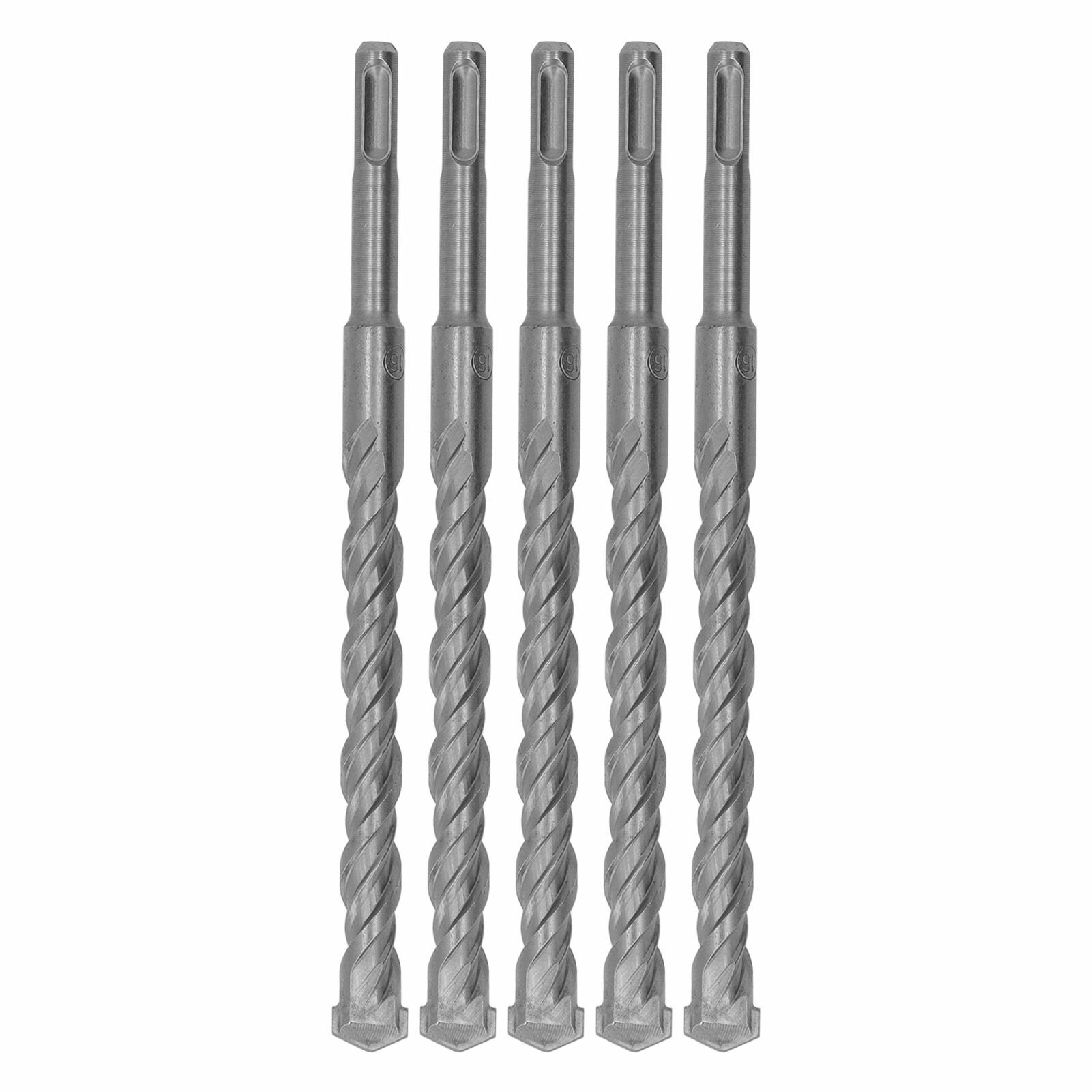 5 шт. ударные сверла с твердосплавным наконечником, перфоратор, 2 спиральные фрезы для кирпича, бетона, 210 мм, 16 мм/0,63 дюйма
