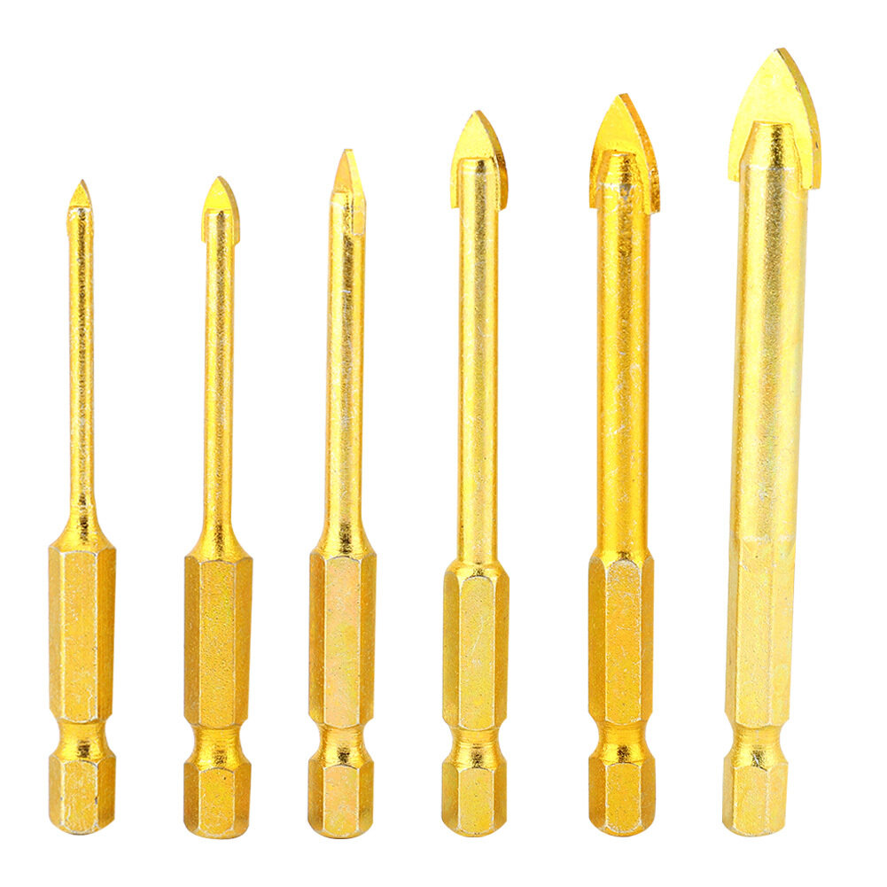 6 шт. треугольные сверла с шестигранным хвостовиком, витые сверла 3/4/5/6/8/10 мм