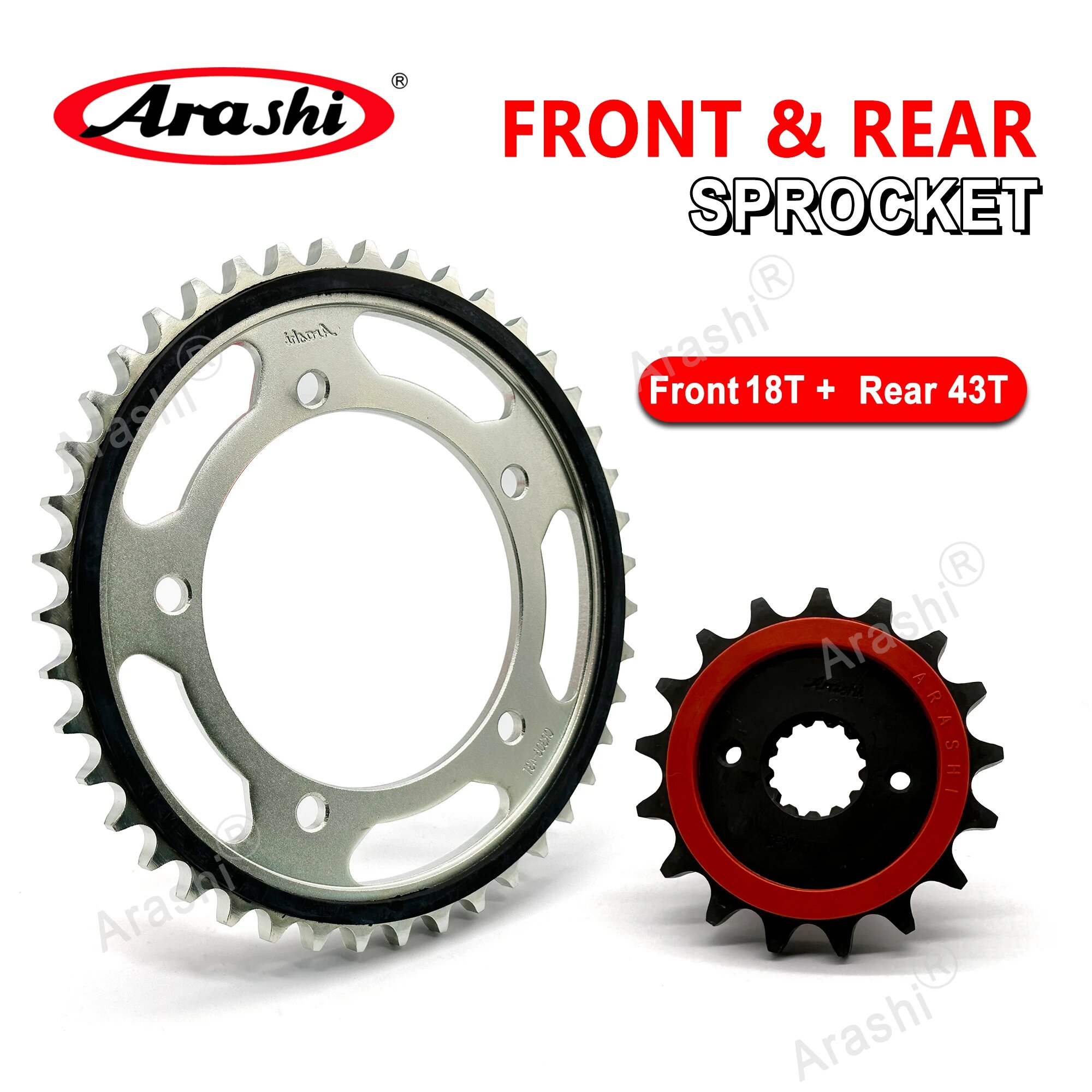 Комплект звездочек Arashi 18T/43T для Suzuki GSXR/GSX 1300 Hayabusa 08-20