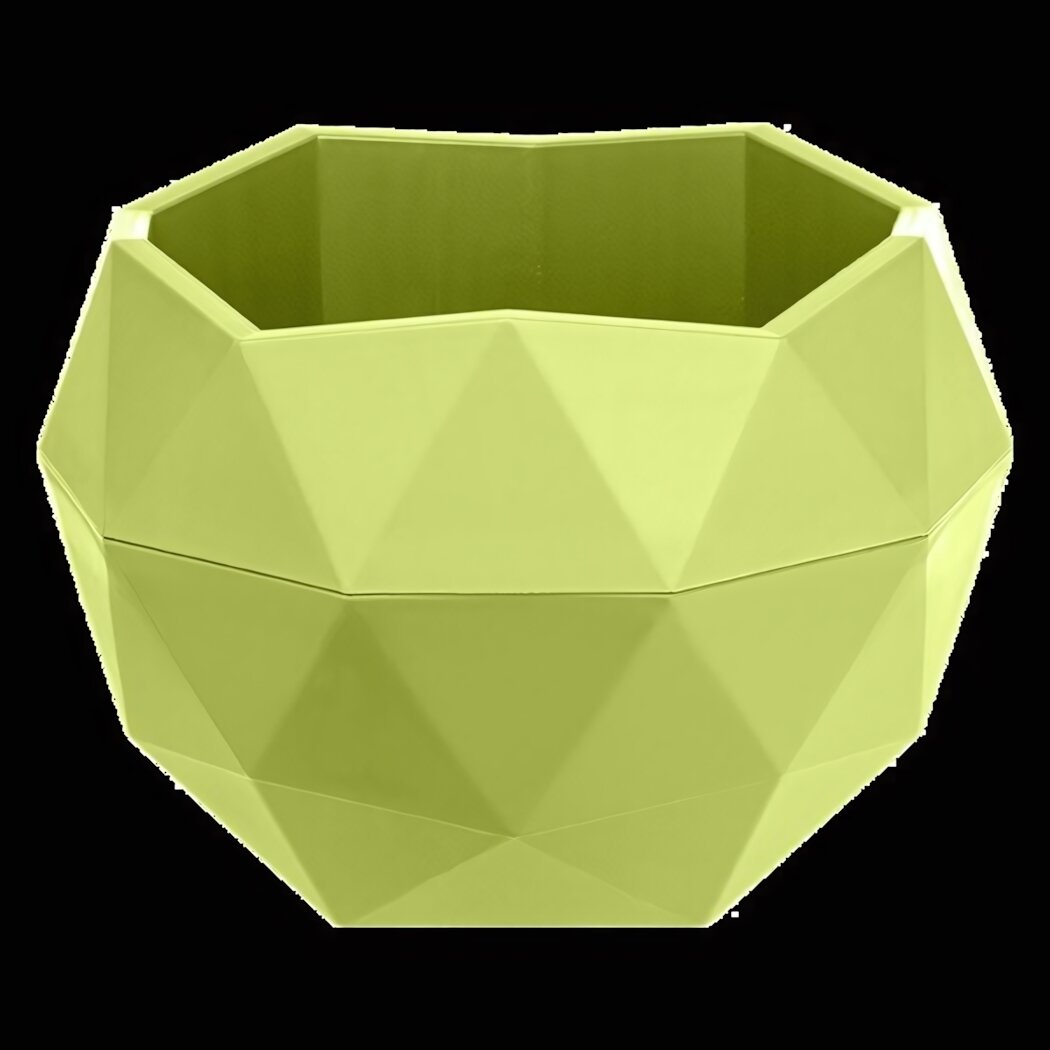 Кашпо пластиковое «Топаз» 0,45л, d-12,3см, фисташковый, экологичное и долговечное