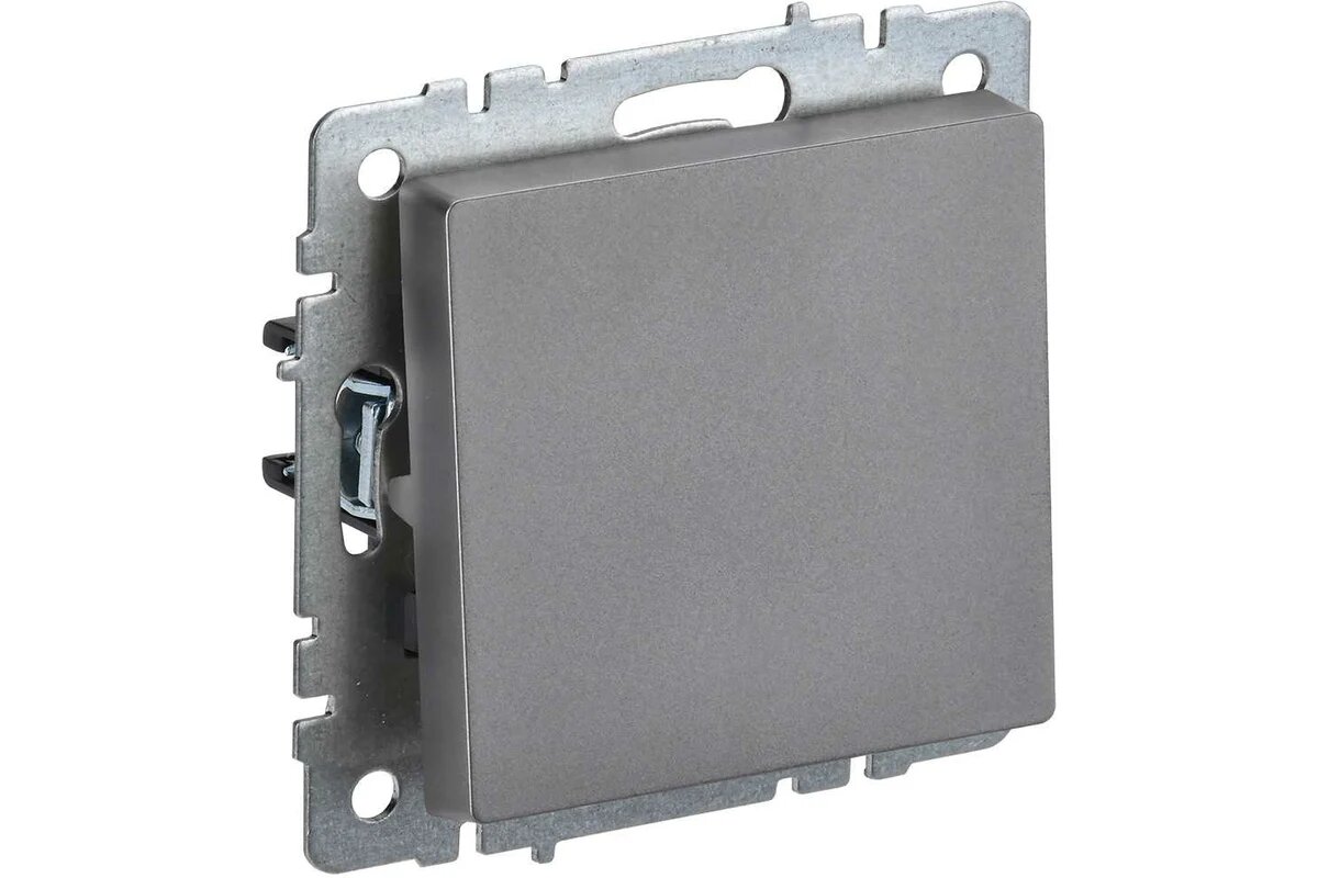 IEK Brite 1-клавишный самовозвратный выключатель 10A ВС10-1-4-брс сталь BR-V14-0-10-K46