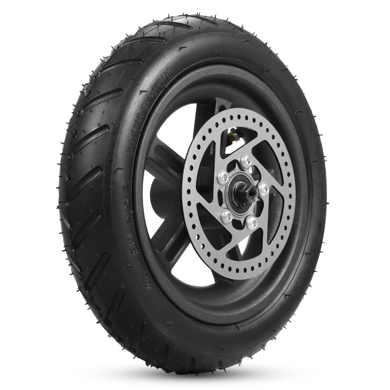 Задняя шина с диском тормоза для электроскутера 8,5 дюймов, алюминиевый обод, черный