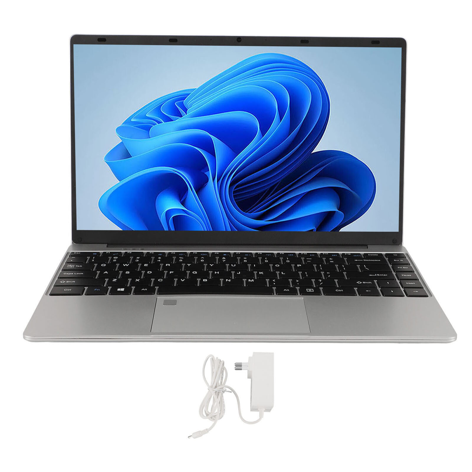 14,1-дюймовый ноутбук FHD для Win 11, процессор N5105, ультратонкий, легкий, мини-интерфейс HD-мультимедиа, веб-камера 2 МП, ноутбук с вилкой США 100‑240 В, 12 ГБ + 1 ТБ