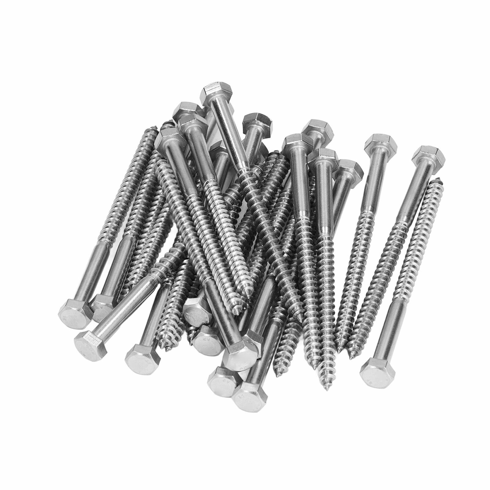 Болт с полурезьбой из нержавеющей стали 304, деревянные винты с шестигранной головкой, саморезы по дереву, винт M8x120 мм