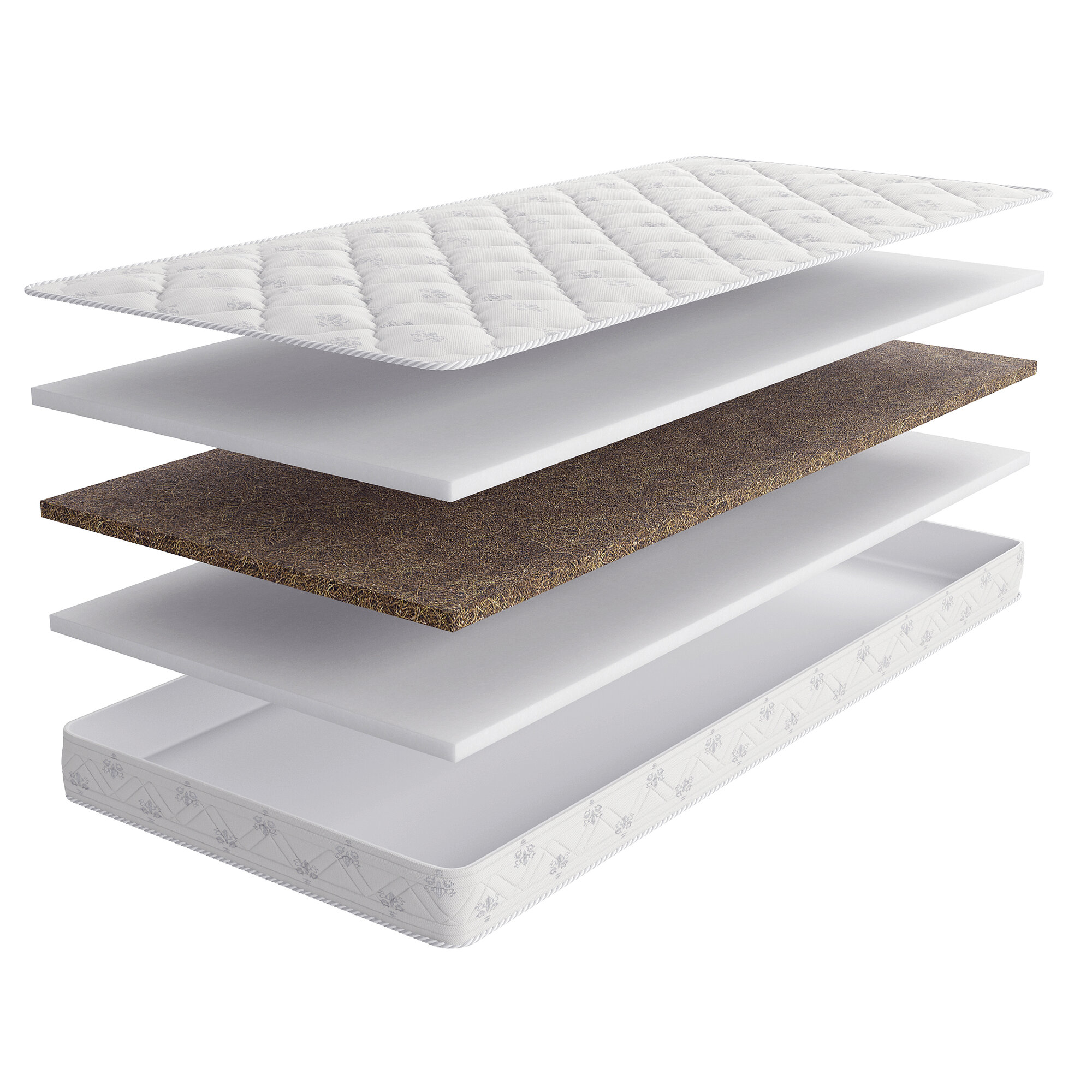 Матрас Lineaflex Tonny 90х160 высота 10 см анатомический средней жесткости кокосовый Беспружинный