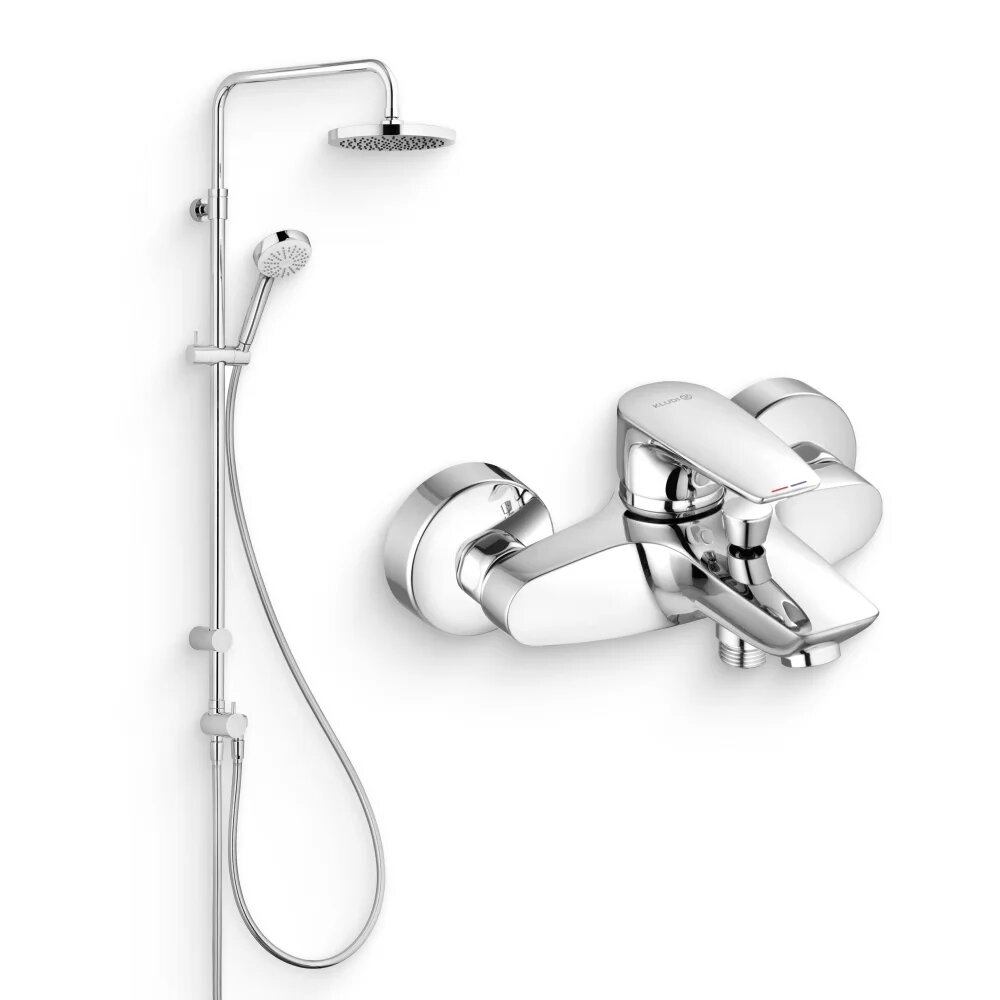 Душевой комплект Смеситель Kludi Pure&Solid / Стойка Logo dual shower system 6809305-00
