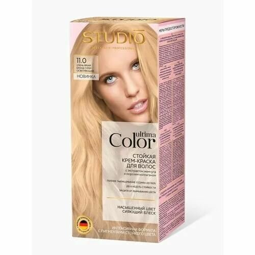 Краска для волос Studio Professional Essem Hair Ультима Колор 11.0, очень яркий блонд, суперосветляющий