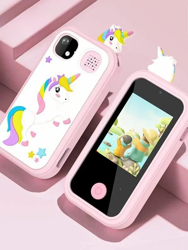 Детский игрушечный смартфон с сенсорным экраном (встроенные игры, подарки для девочек, подарки на день рождения, детская камера, интерактивные развивающие игрушки)