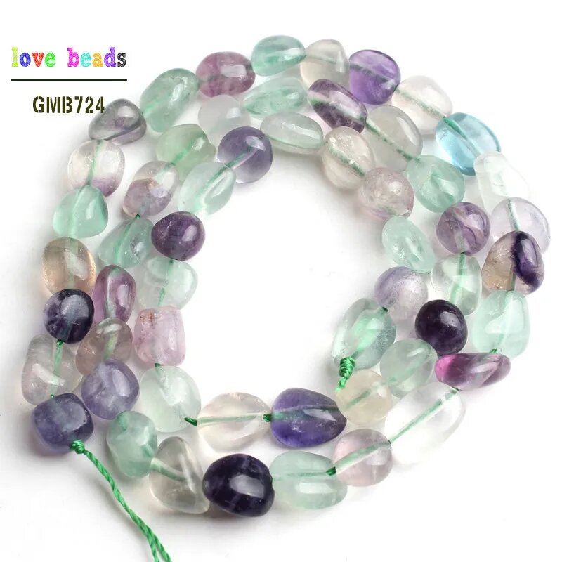 Бусины из аквамарина, ларимар, апатита, лунного камня, 4-8 мм, GMB724 colorful fluorite