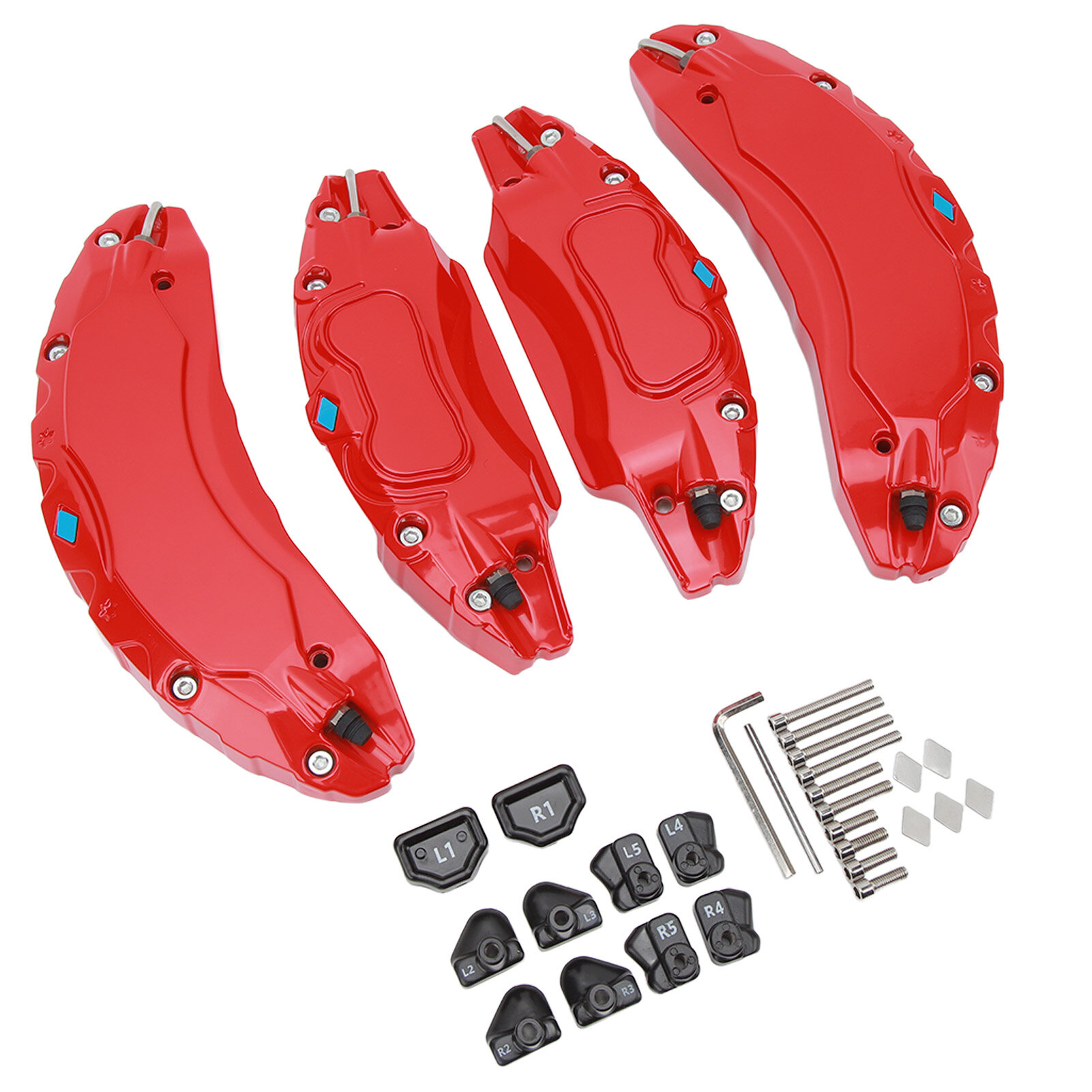 Набор крышек для тормозных суппортов из алюминиевого сплава для Tesla Model 3, защита дисков, красный цвет, 18-19 дюймов