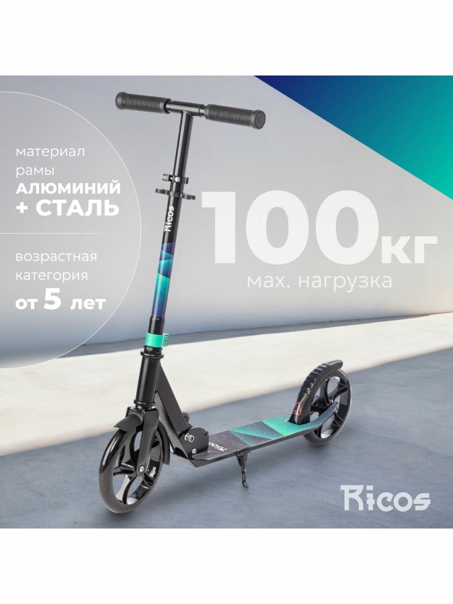 Самокат Ricos городской Impulse 200H, зеленый