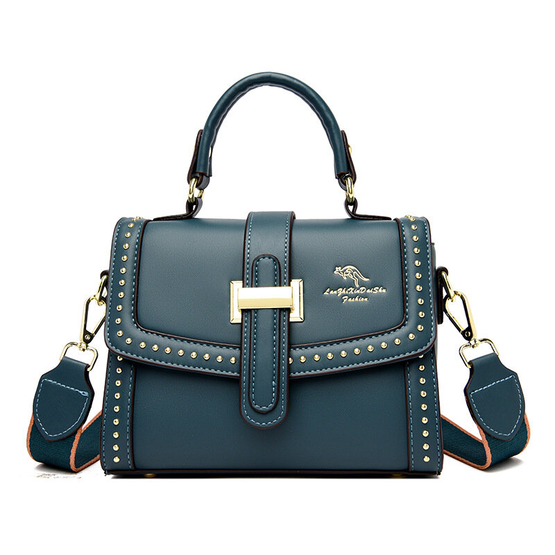 Лидер продаж через границу, сумки для женщин, новинка 2025 года, осенние и зимние женские сумки, модная сумка через плечо с заклепками в стиле ретро для женщин
