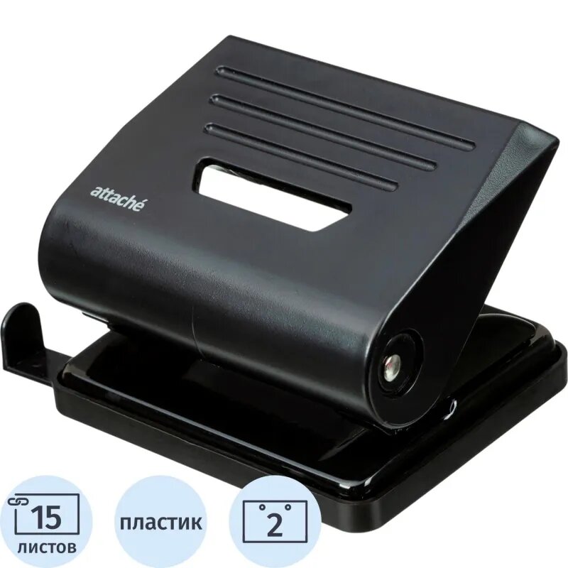 Дырокол Attache Eco до 15 листов, черный