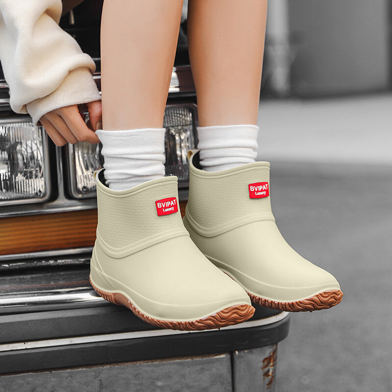 Резиновые сапоги, резиновые сапоги, женские низкие нескользящие резиновые сапоги, короткие водонепроницаемые сапоги, низкие водонепроницаемые туфли, резиновые сапоги для студентов и подростков. Размер обуви. EU:39