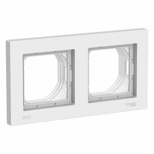 Рамка Schneider Electric AtlasDesign ATN440102 наклад. 2x горизонтальный монтаж ABS пластик белый (у