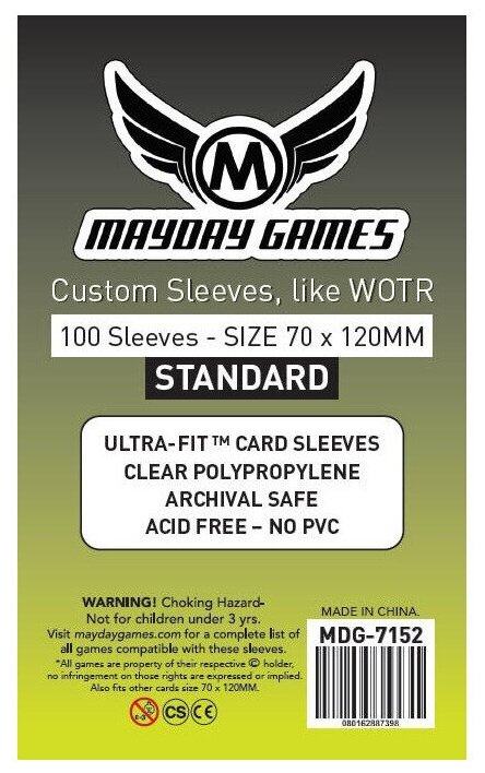 Протекторы Mayday: 70*120 Таро (Tarot) 100шт.