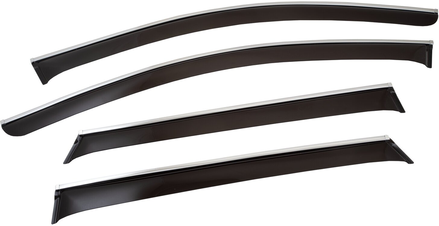 Дефлекторы окон хром NISSAN QASHQAI II (J11) 2014-, 4 шт, ветровики CHROMEX / Ниссан Кашкай