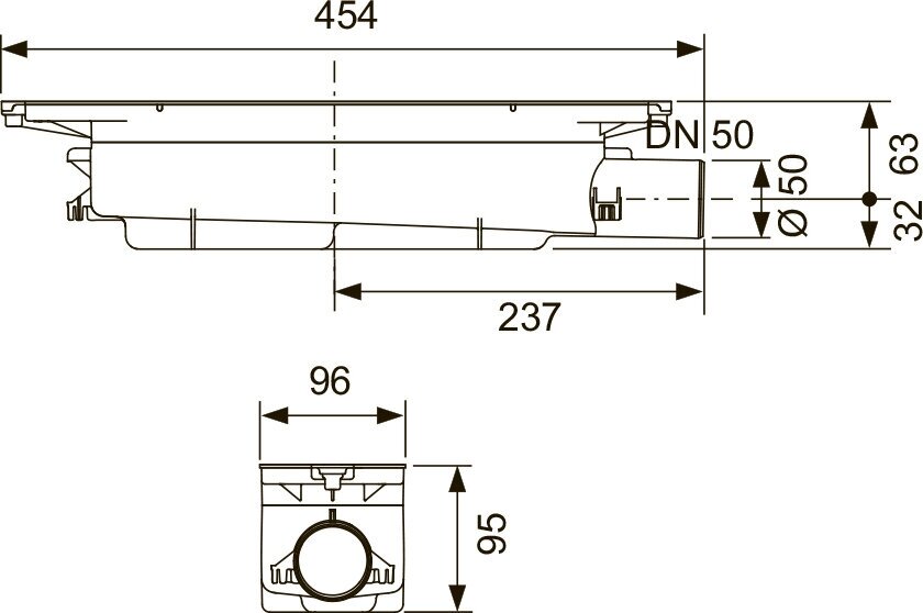 TECE сифон TECEdrainprofile «стандартный» с боковым сливом DN 50 673002