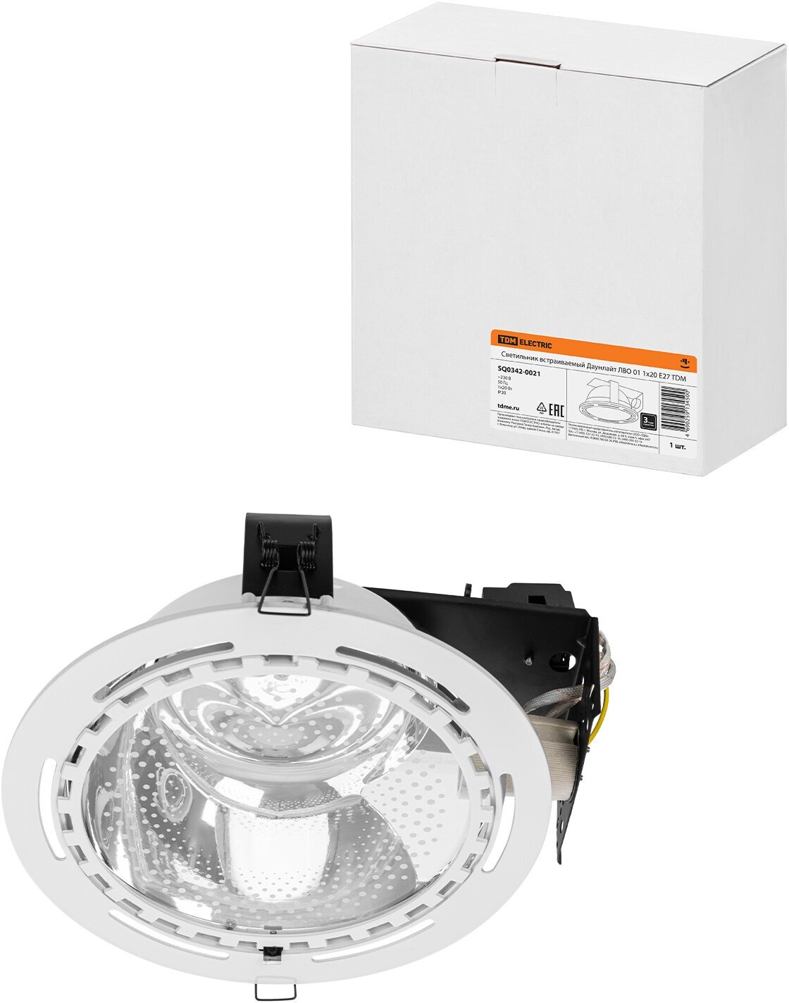 Светильник встраиваемый "Даунлайт" ЛВО 01 1х20 E27 TDM