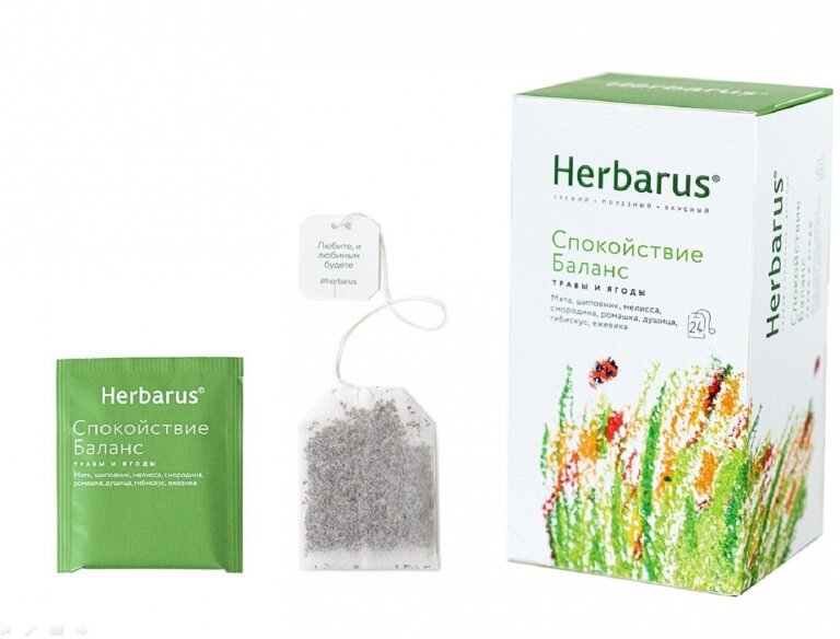 Чай напиток Herbarus, Спокойствие Баланс, 24пак 1289702