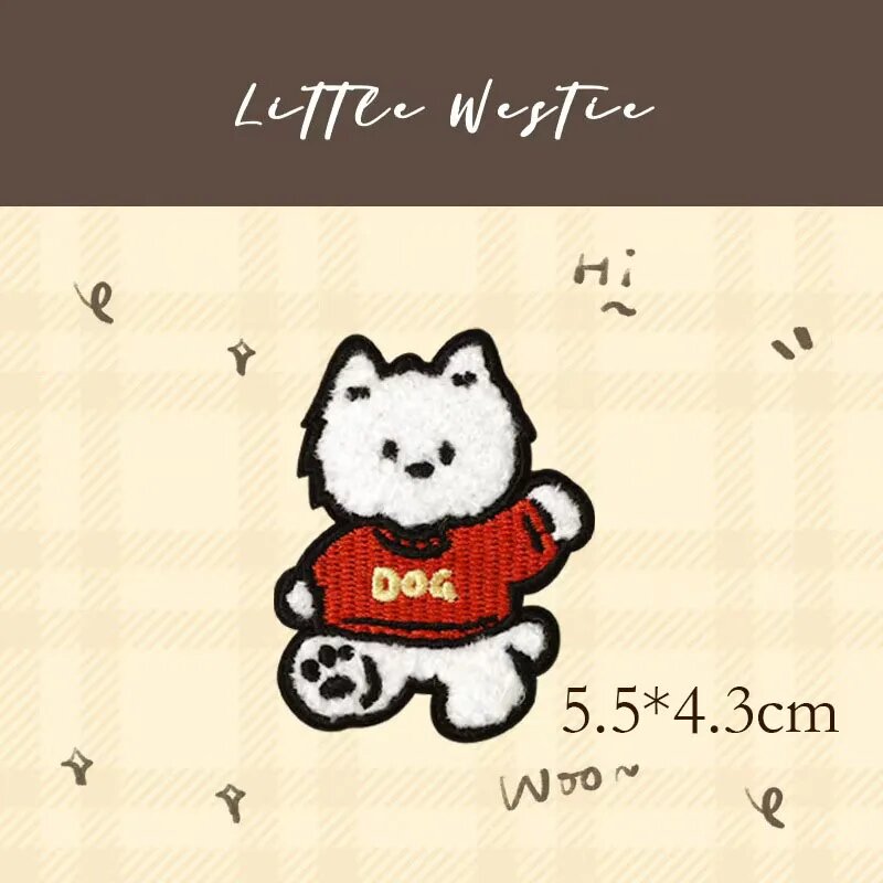 Самоклеящиеся вышитые нашивки с плюшевыми животными DUTRIEUX Plush Dog B