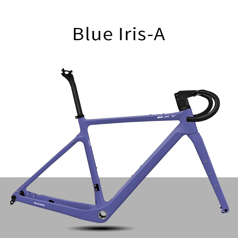 BXT BXT-Gravel-135 Гравийная рама из углеродного волокна Синий, 49cm Matte, BXT Blue lris-A