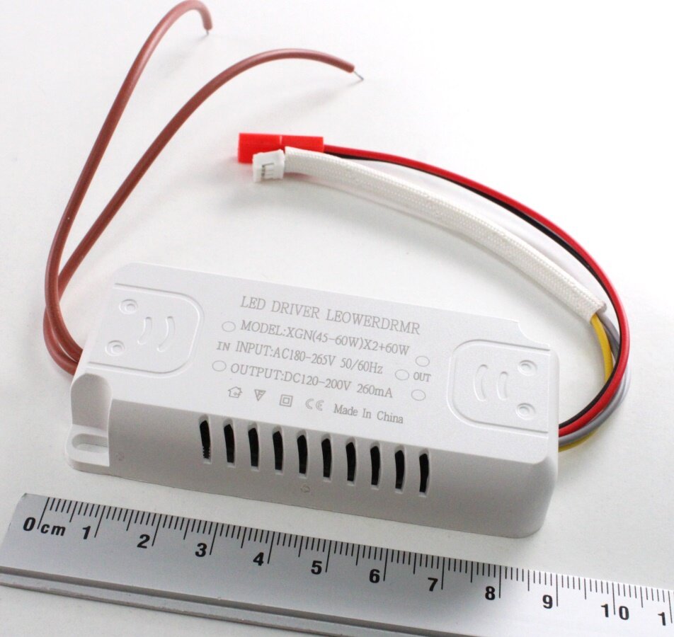 120-200VDC, 3х260mA, вх.165-265VAC, 180W, I(40-60W)х2+60W-SoftLight, Драйвер тока 3 канальный