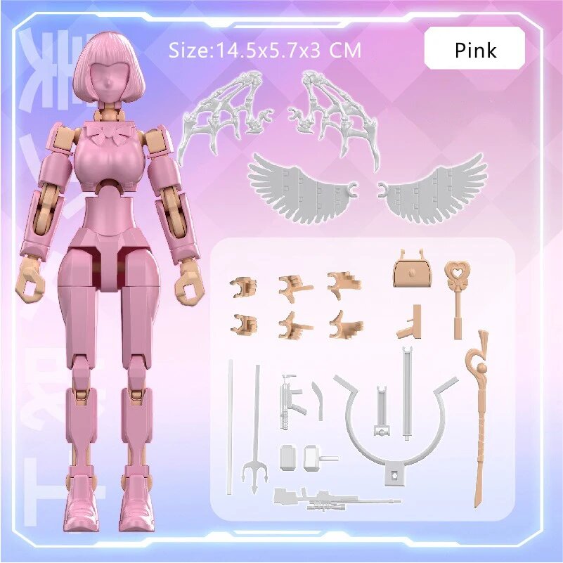 Розовый трансформер фигурка 14.5x5.7x3 см, Pink-Wing