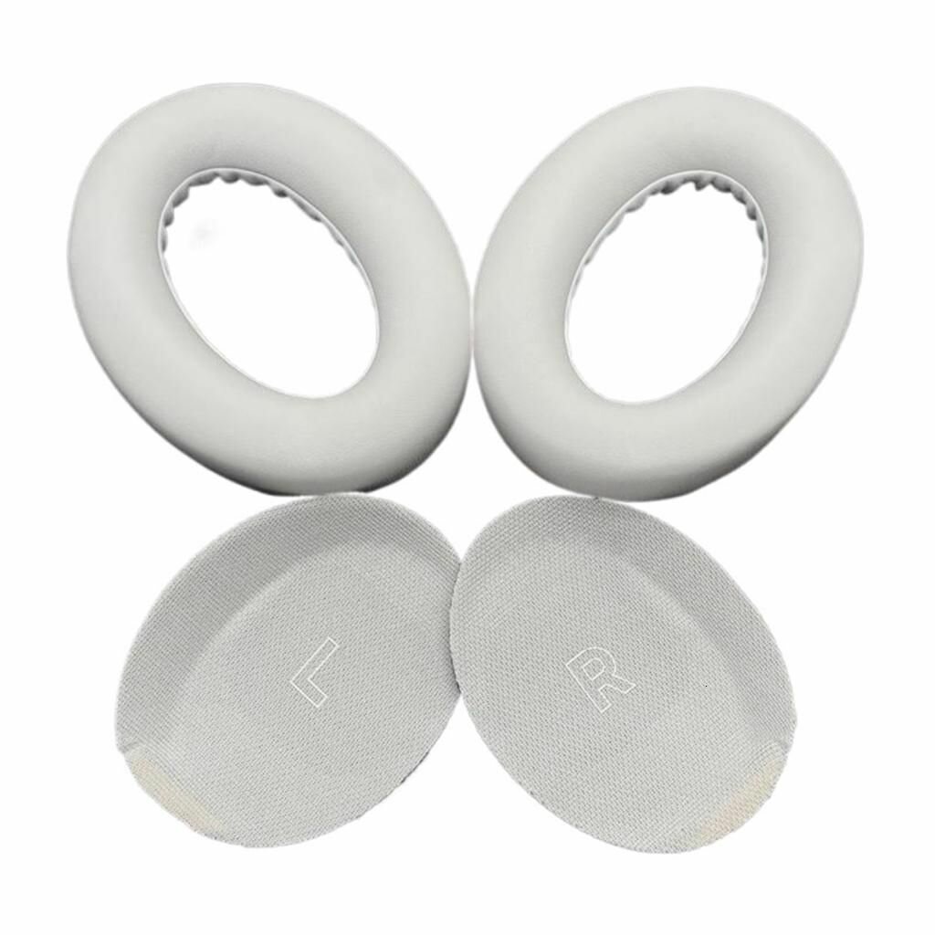 Легко устанавливаемые амбушюры из белковой кожи для наушников, Белый - Амбушюры