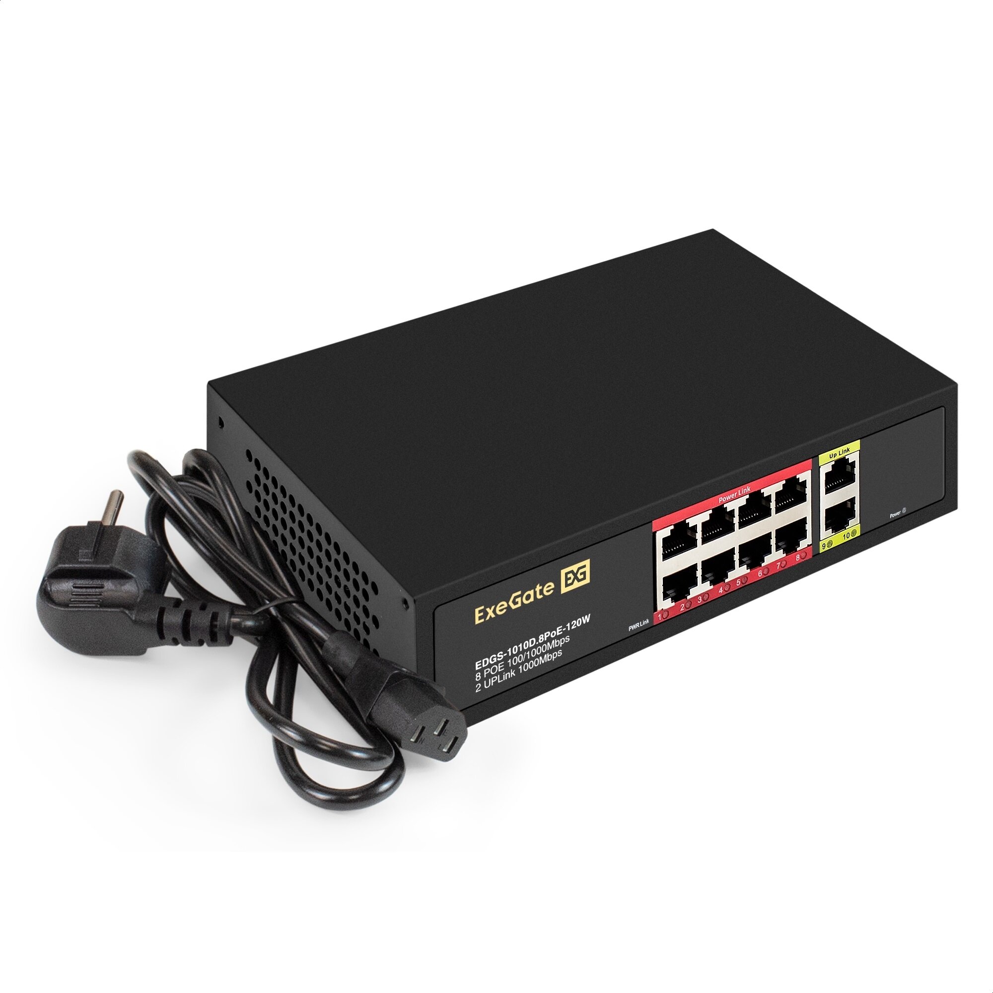 Коммутатор неуправляемый ExeGate EDGS-1010D.8PoE-120W