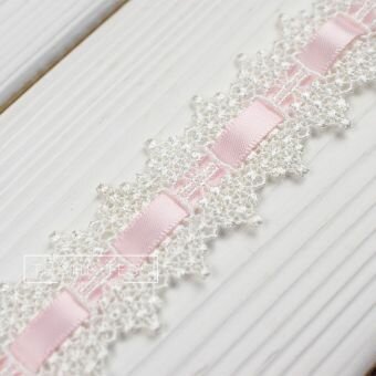 Тесьма кружевная, эластичная, ширина 3 см, отрез 1 м