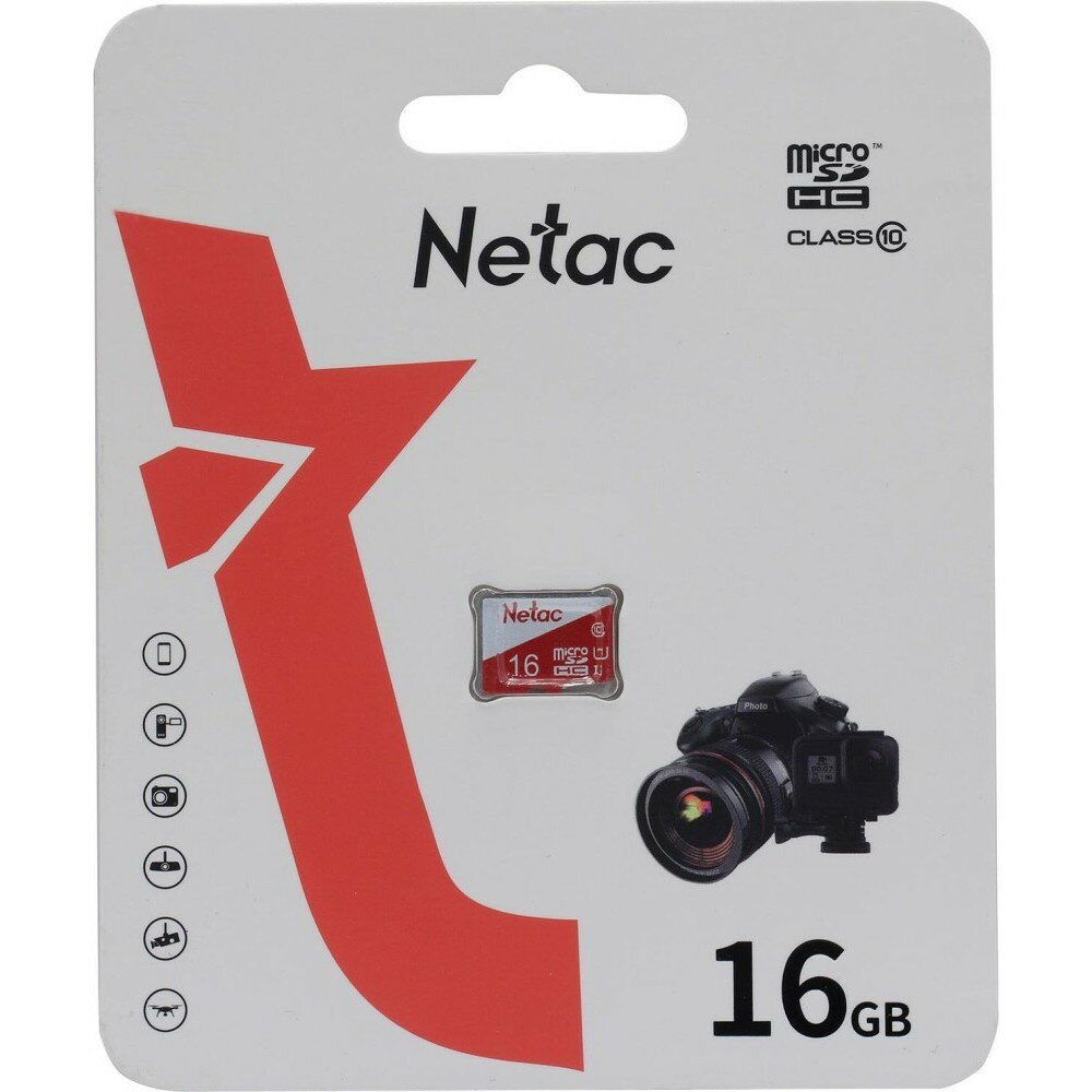 Флеш карта microSDHC 16Gb Netac P500 ECO (50/95 Mb/s, no adapter) (NT02P500ECO-016G-S)