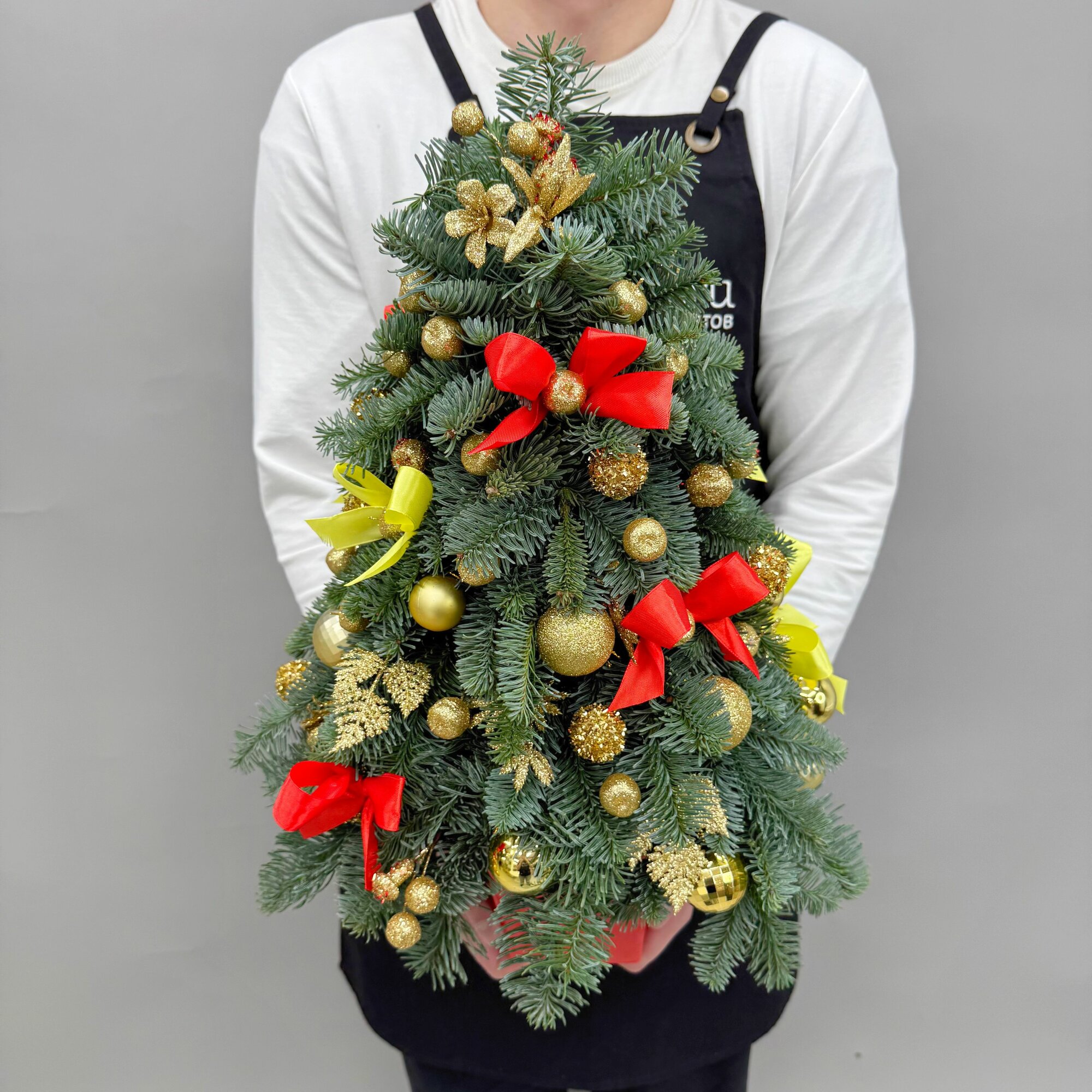 Ель живая новогодняя из нобилиса (лапника) с декором Q199 RozaVam