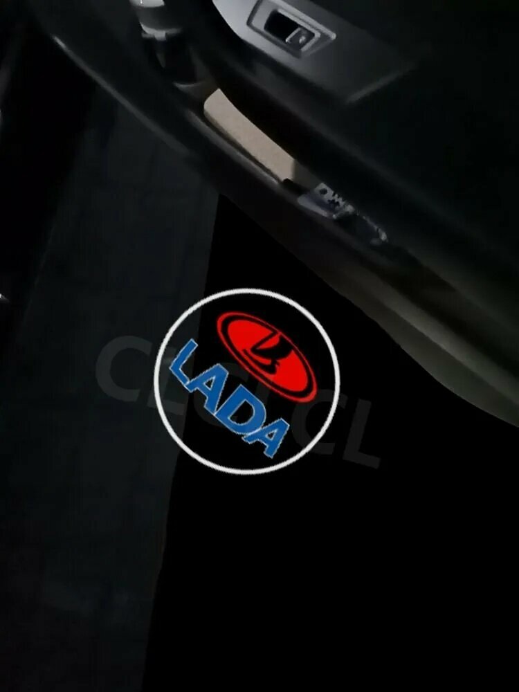 Для Lada Granta Vesta X-Ray Niva Priora Largus 110 Лада Батарейка ААА универсальная приветственная лампа, проектор для дверей автомобиля