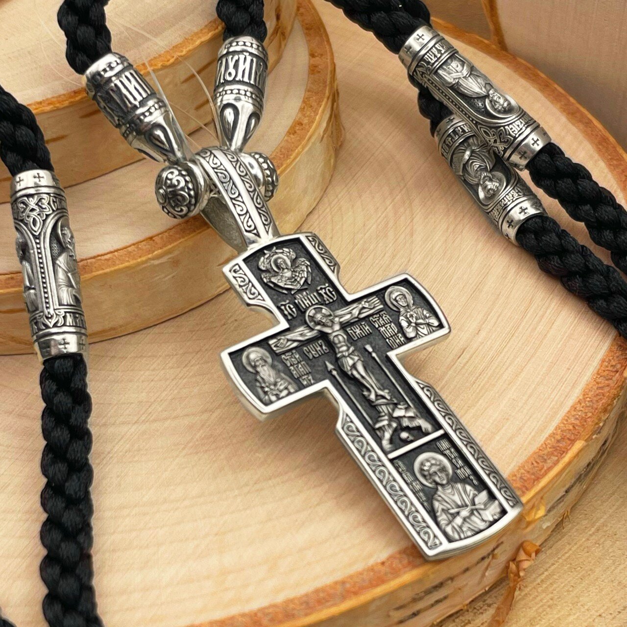 Комплект украшений, серебро, 925 проба, оксидирование, чернение