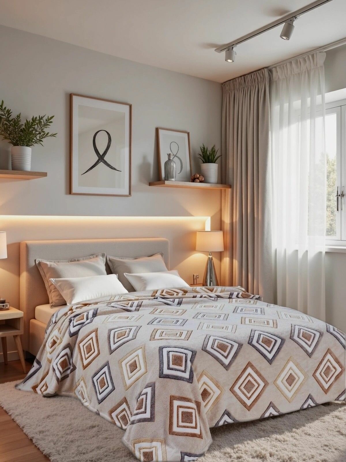 Плед 180х200 двуспальный Cleo покрывало на кровать и диван в подарочной упаковке