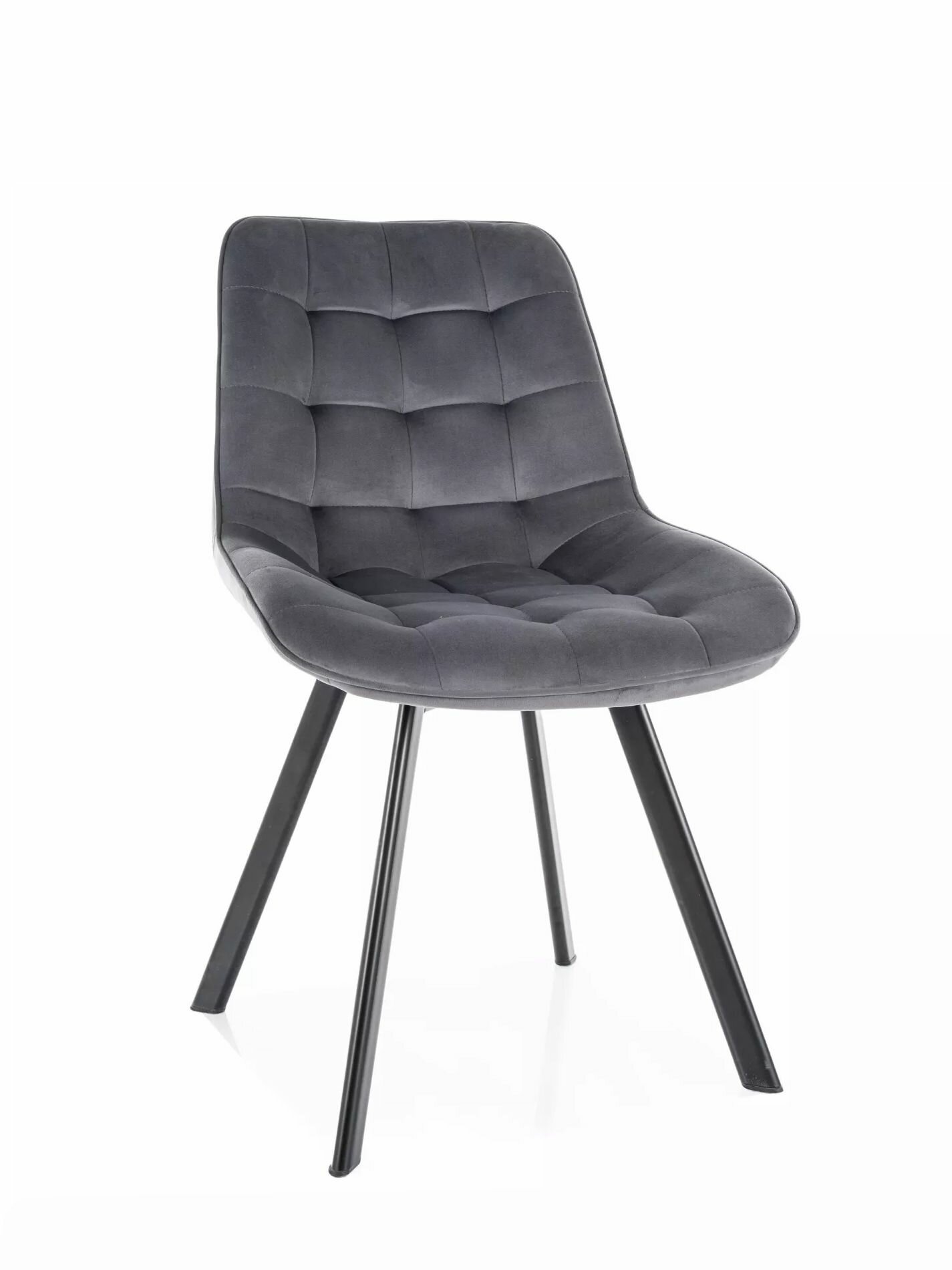 Стул SIGNAL MONTI Velvet Bluvel 14 серый/черный, поворотный