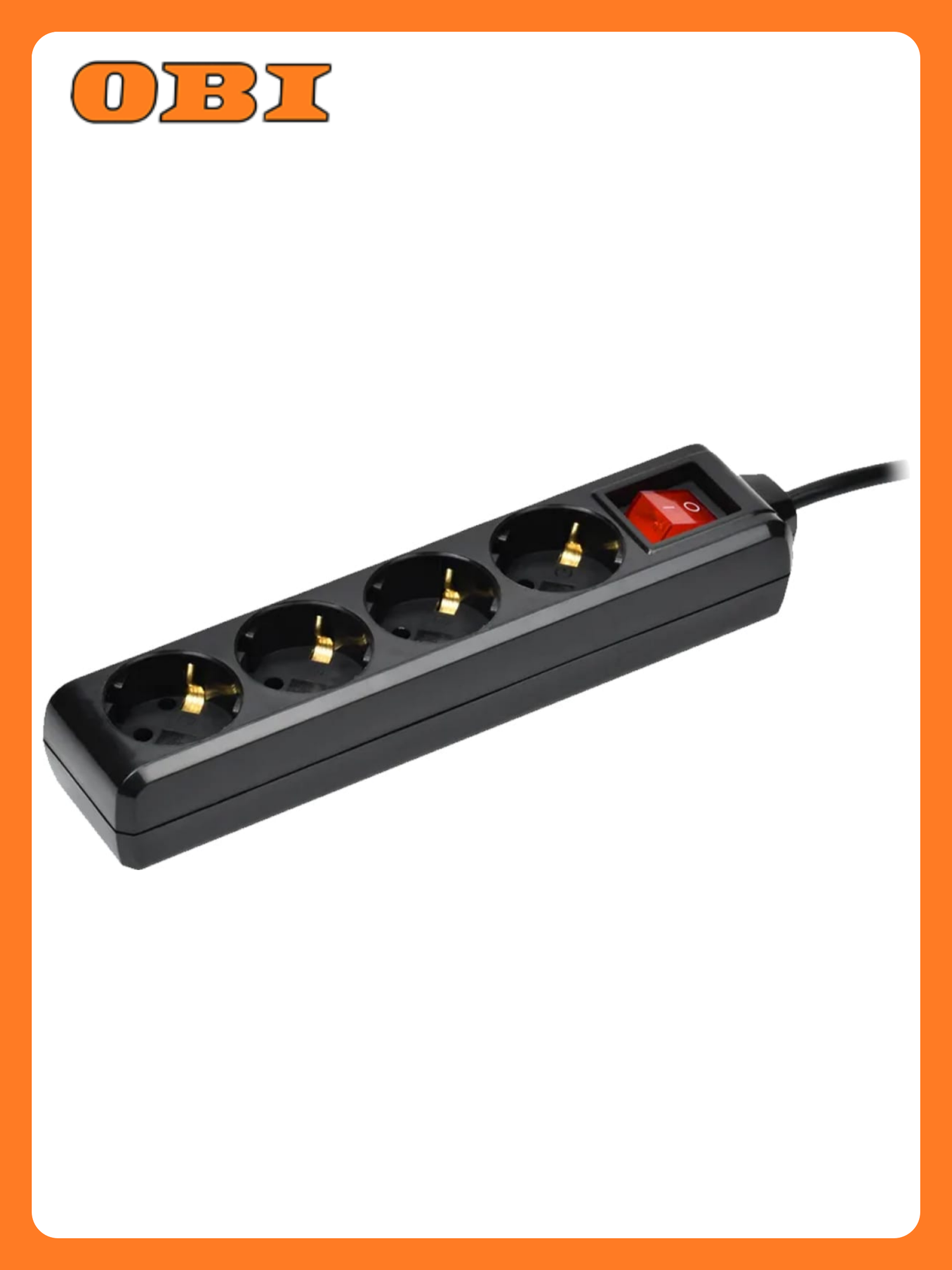 Удлинитель У04К 4 места с заземлением 5м 3х1мм2 16А 250В черный IEK