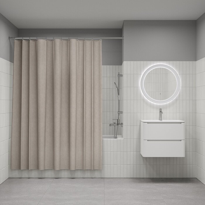 Штора для ванной комнаты Iddis DL02P18i11 180х200 см полиэстер, бежевая