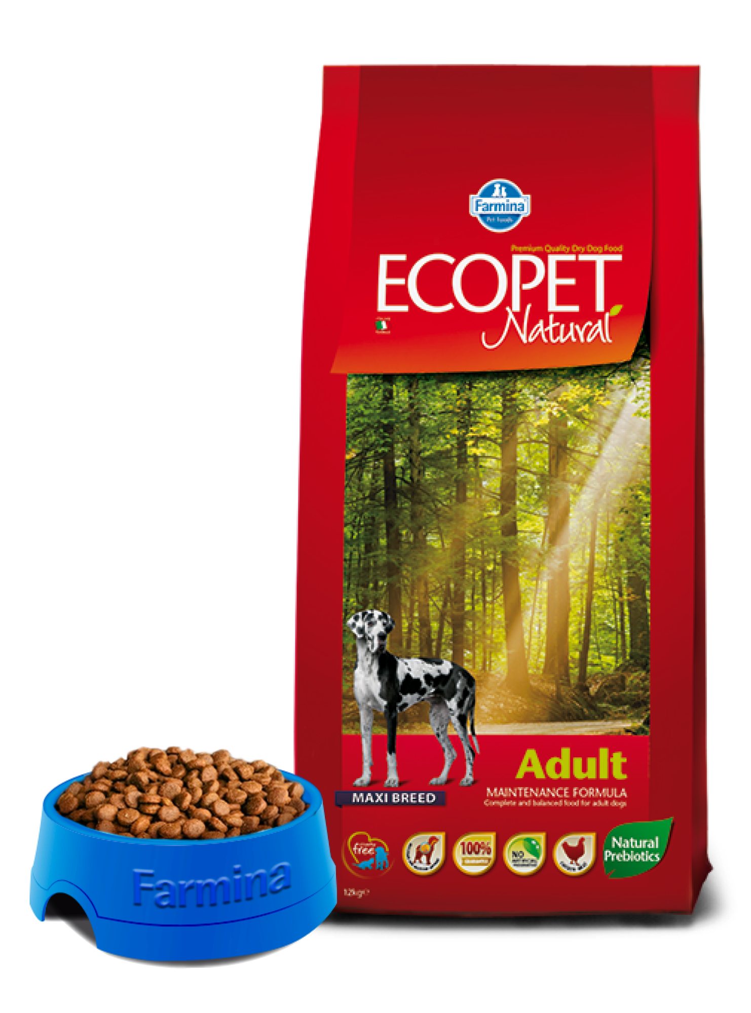 Сухой корм Farmina Ecopet Natural с курицей для собак крупных пород, 12кг