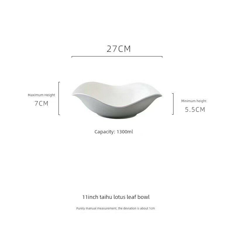 Чисто-белая керамическая салатная миска с узором лотоса 11 дюймов диаметром одна штука для сервировки в отеле и