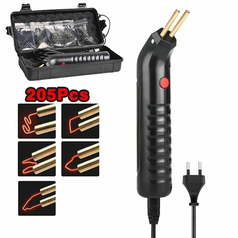 100 Вт комплект сварочного аппарата для пластика, автомобильный пистолет для ремонта трещин на бампере с утюгом, горячий степлер, сварочный паяльник, гаражный инструмент