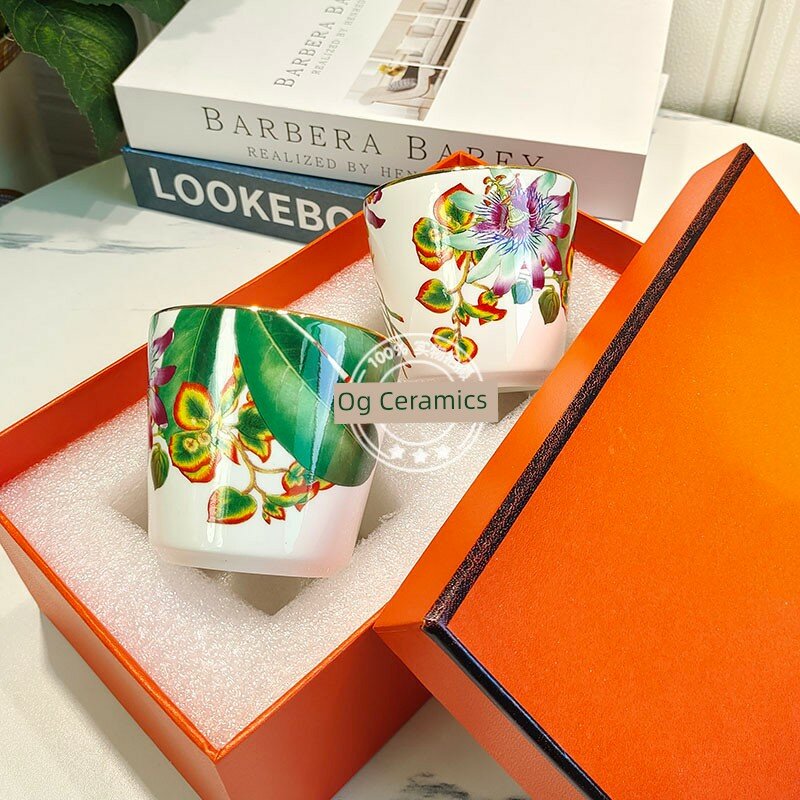 Набор из шести маленьких керамических чашек для чая в турецком стиле, мини-чашки для дома и офиса, ретро-чашки для кофе